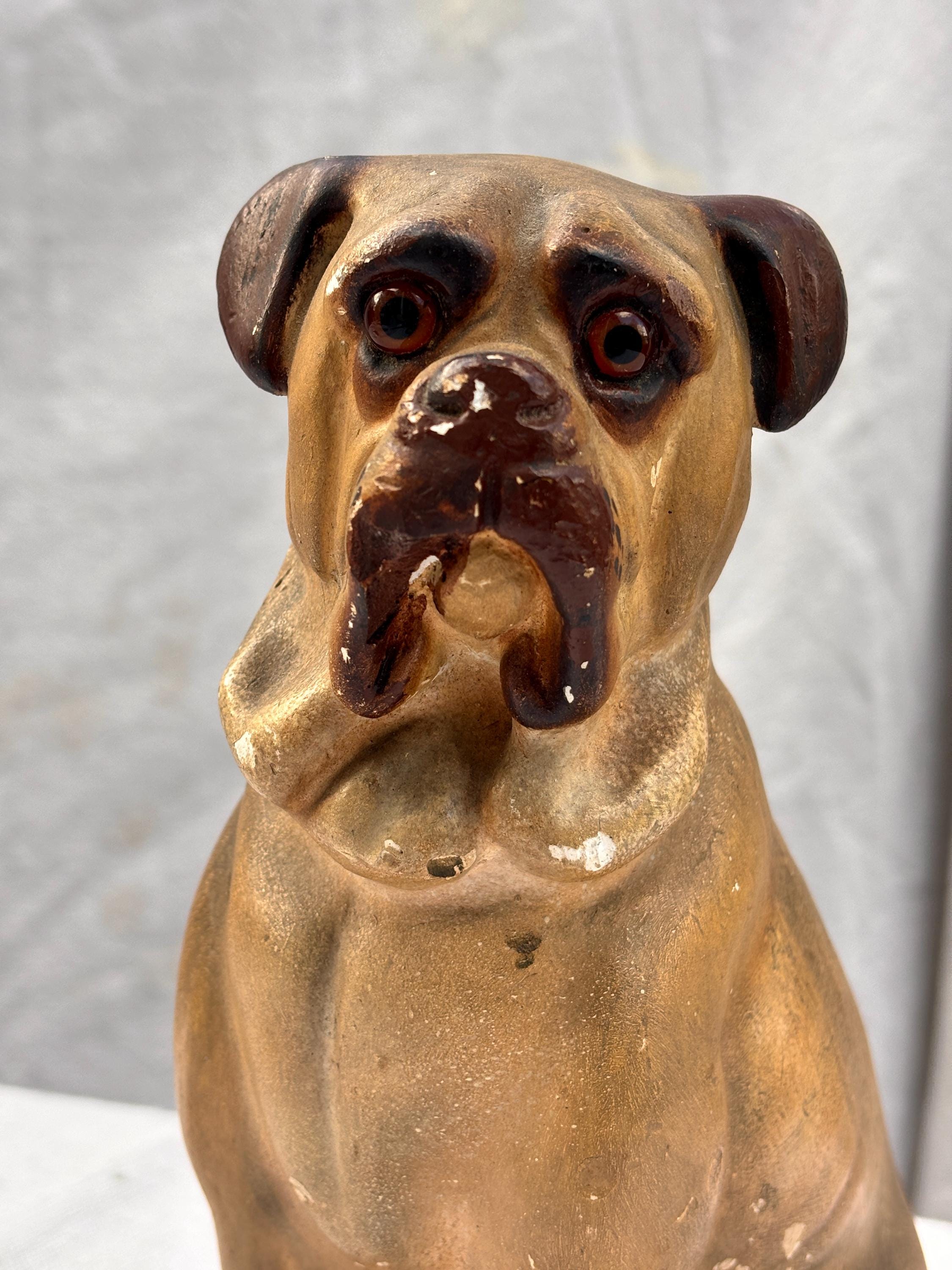 Antique Plaster Chalkware Mastiff, Bulldog, Boxer - Etsy