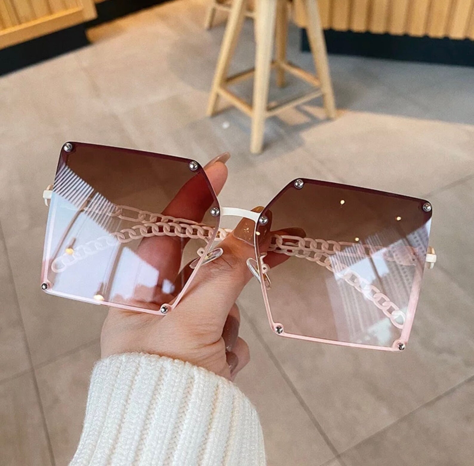 Oversized Gradient Sunglasses - Etsy