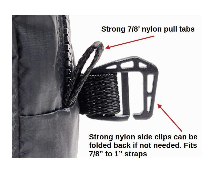 Lightweight Hiking 6.5x5x3" Black 40D Nylon Ripstop Backpack Side Pouch ...