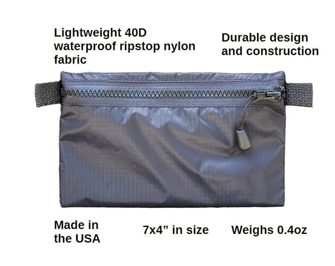 7x4" Lightweight 40D Black Military Nylon Ripstop Waterproof Utility ...