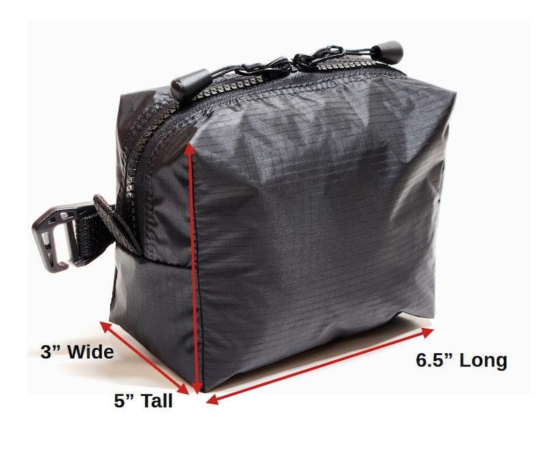 Lightweight Hiking 6.5x5x3" Black 40D Nylon Ripstop Backpack Side Pouch ...