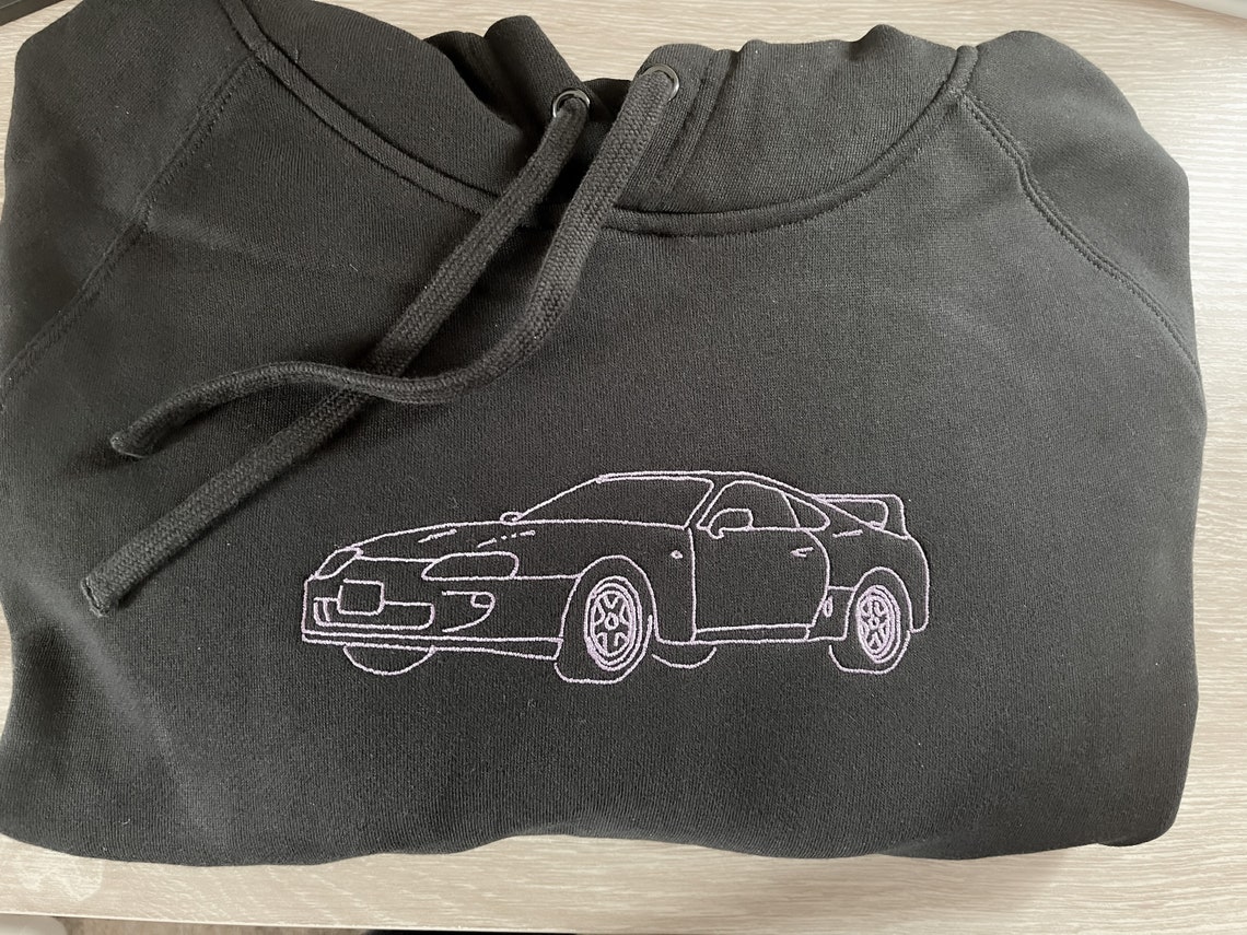 Custom Car Embroidered Sweatshirt Personalised Minimalist - Etsy