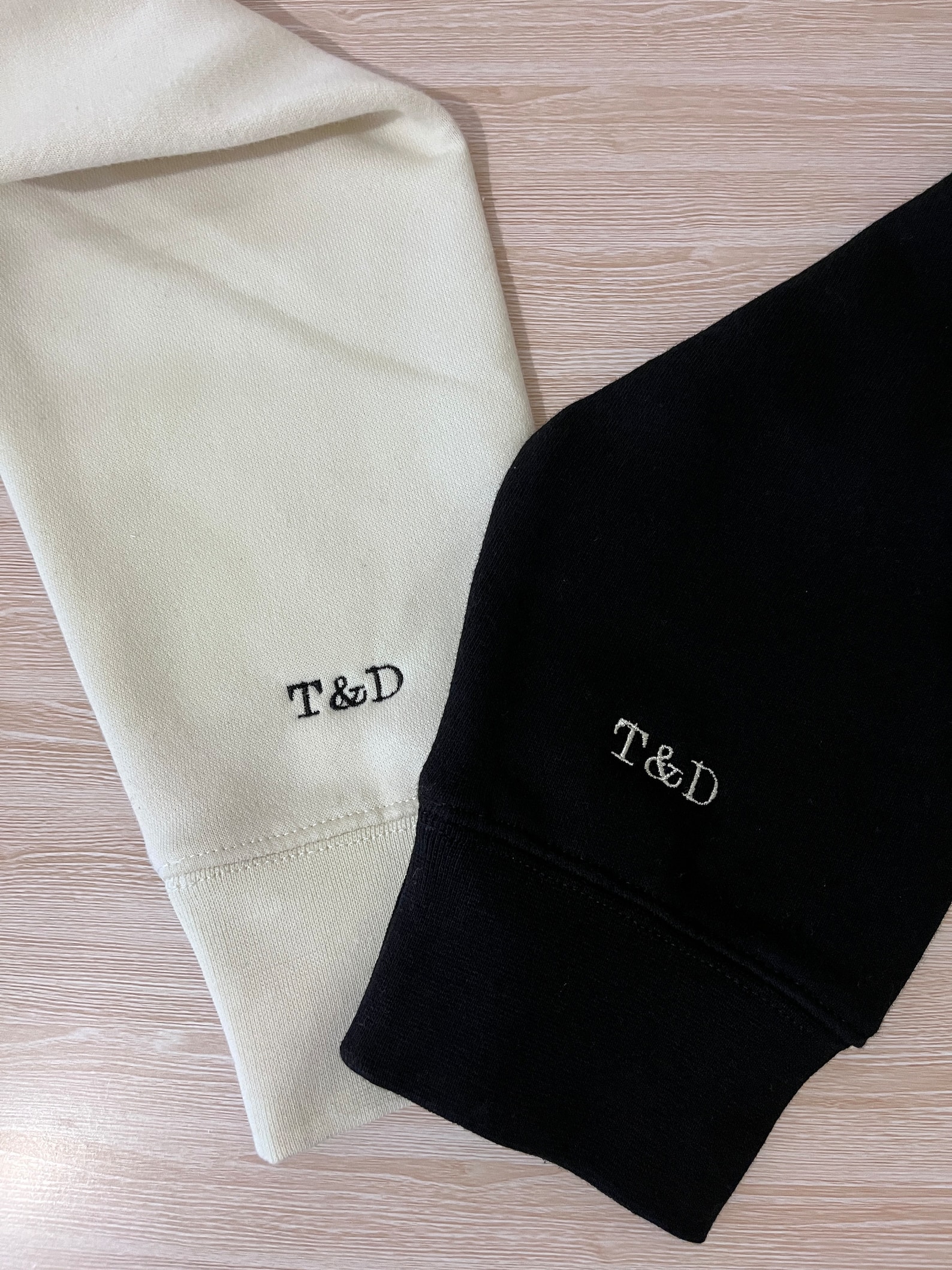 Personalised Cuff Embroidered Sweatshirt Custom Text Hoodie Machine ...