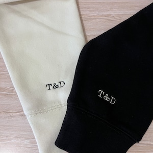 Personalised Cuff Embroidered Sweatshirt Custom Text Hoodie Machine ...