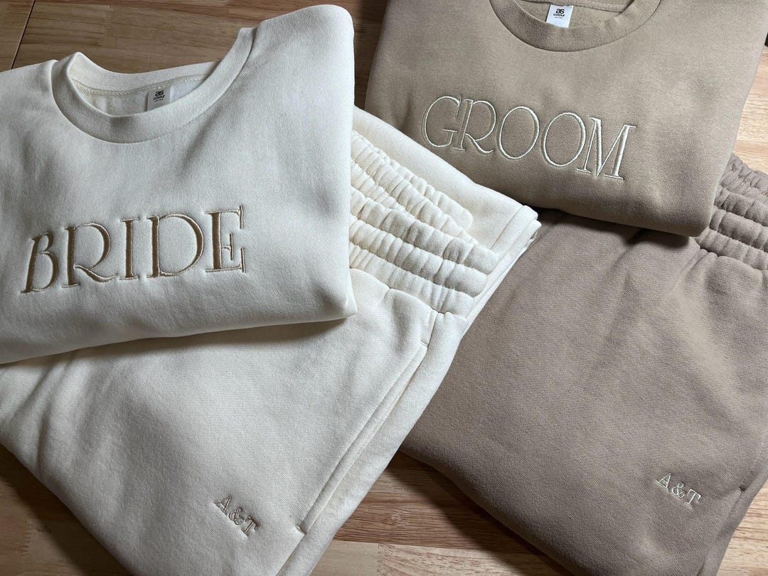 Personalised Embroidered Tracksuit Set of 2 Custom Bride and Groom ...