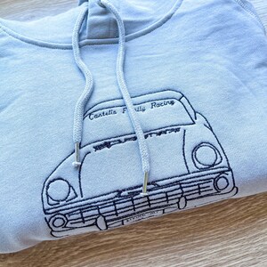 Custom Car Embroidered Sweatshirt Personalised Minimalist - Etsy