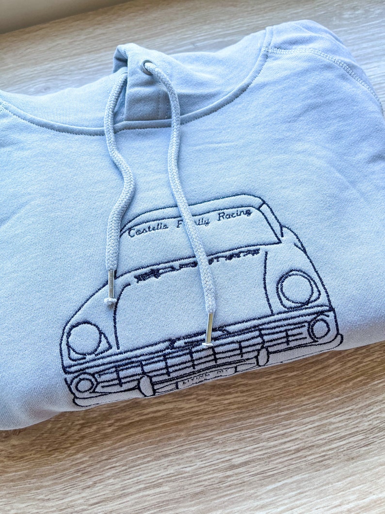 Custom Car Embroidered Sweatshirt Personalised Minimalist - Etsy