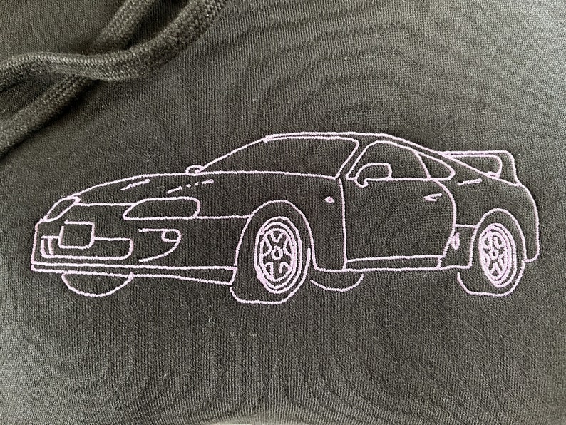 Custom Car Embroidered Sweatshirt Personalised Minimalist - Etsy