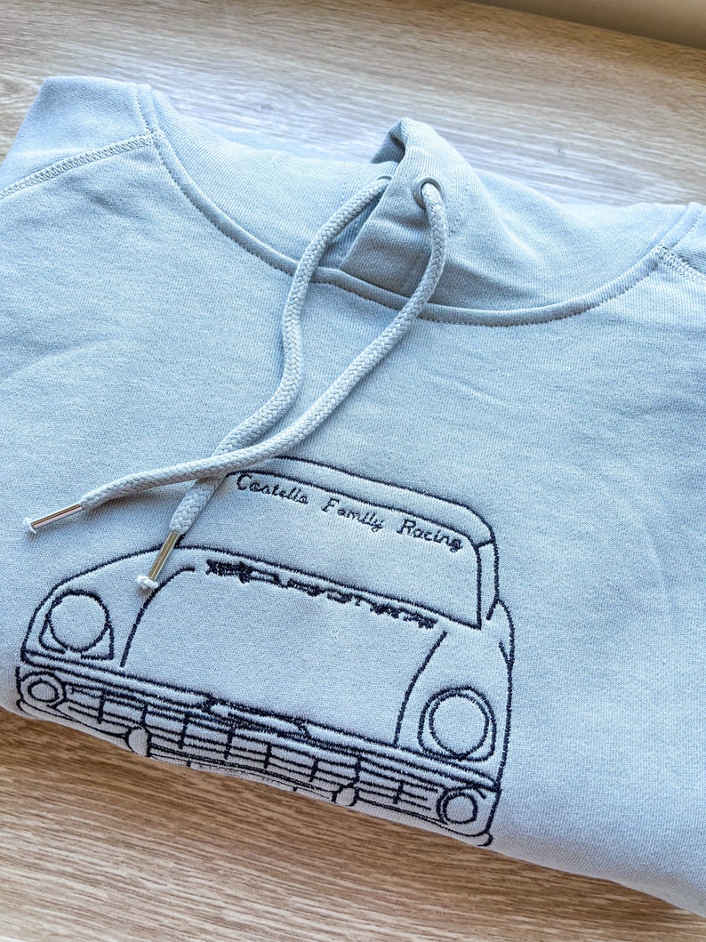 Custom Car Embroidered Sweatshirt Personalised Minimalist - Etsy