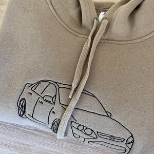 Custom Car Embroidered Sweatshirt, Personalised Minimalist Line Art ...