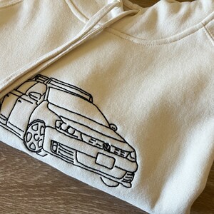 Custom Car Embroidered Sweatshirt, Personalised Minimalist Line Art ...
