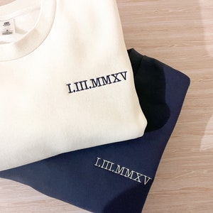 Personalised Embroidered Tshirt Set of 2 Custom Roman Numeral Couples ...