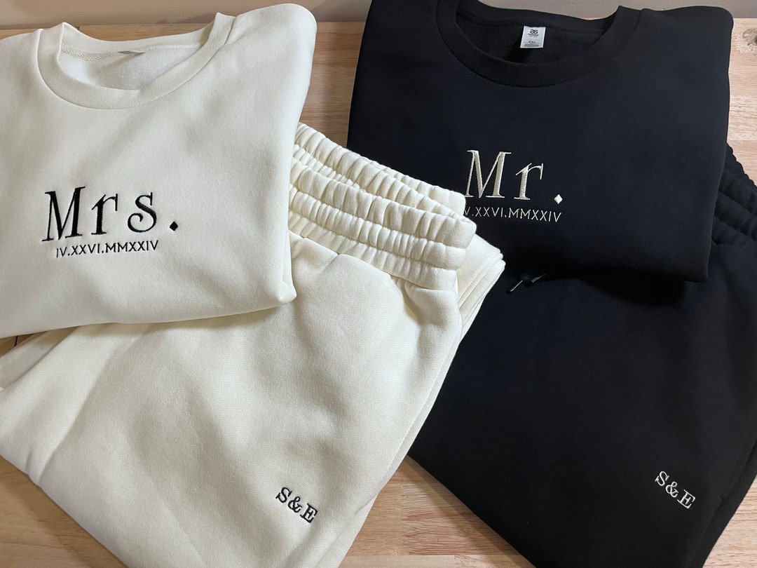Personalised Embroidered Tracksuit Set of 2 Custom Mr and Mrs Couples ...