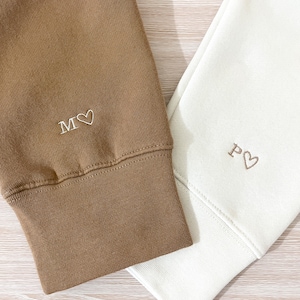 Personalised Cuff Embroidered Hoodie Custom Text Matching Sweatshirt ...
