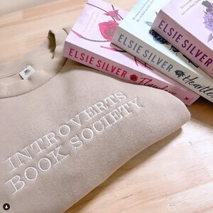 Introverts Book Society Embroidered Sweatshirt, Bookish Hoodie, Cozy ...