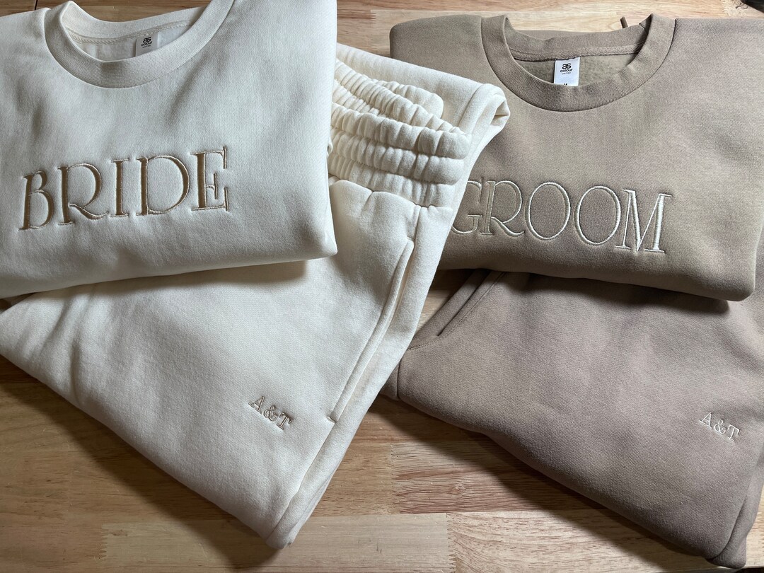 Personalised Embroidered Tracksuit Set of 2 Custom Bride and Groom ...