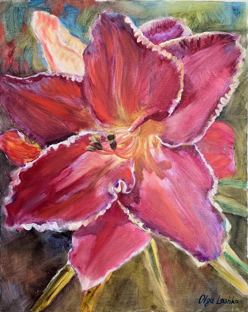 Red Lily Original Oil Painting - Etsy