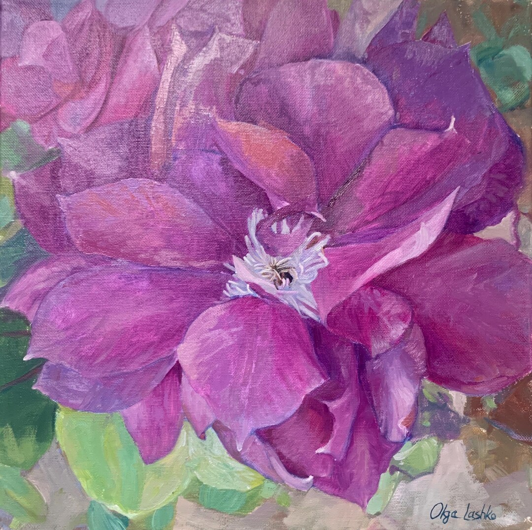 Pink Flower Original Oil Painting - Etsy