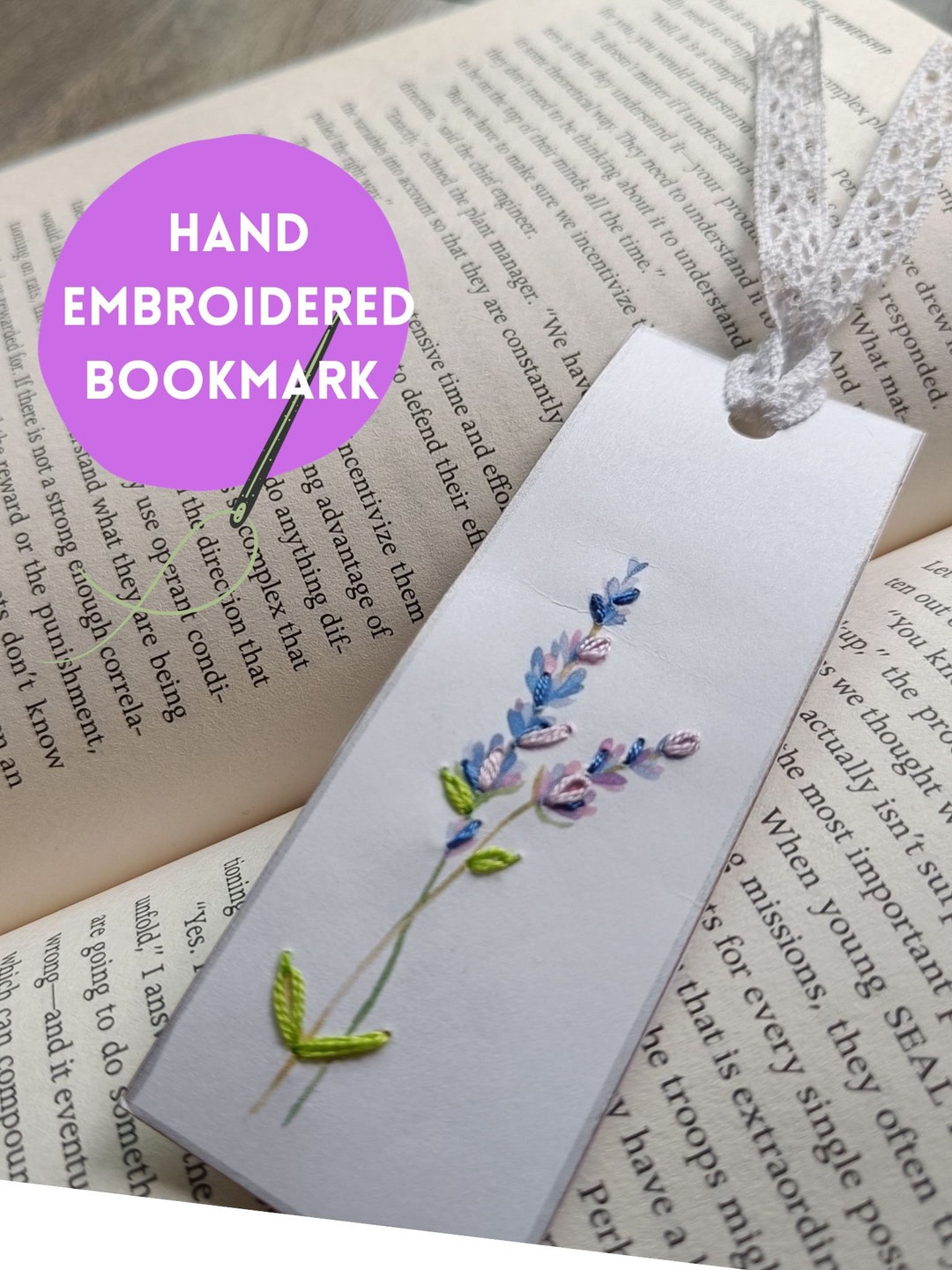 Bookmarks With Flowers and Minimal Hand Embroidery. These Botanical ...