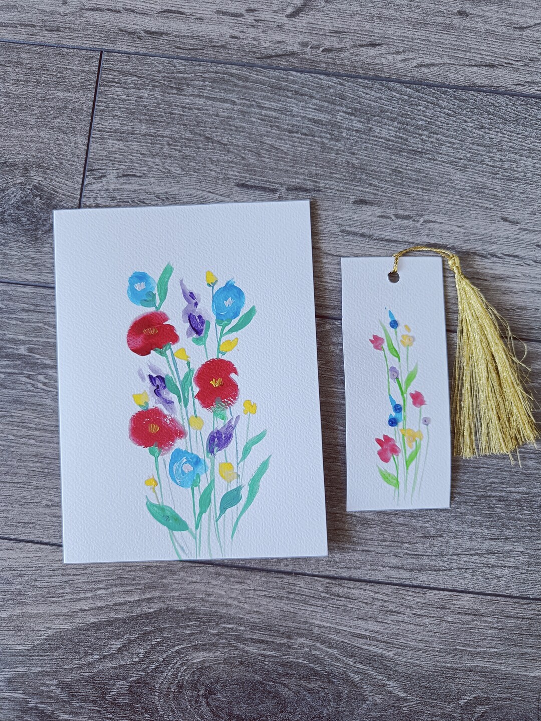 Handmade Greeting Card With Original Acrylic Painting Blank Card for ...