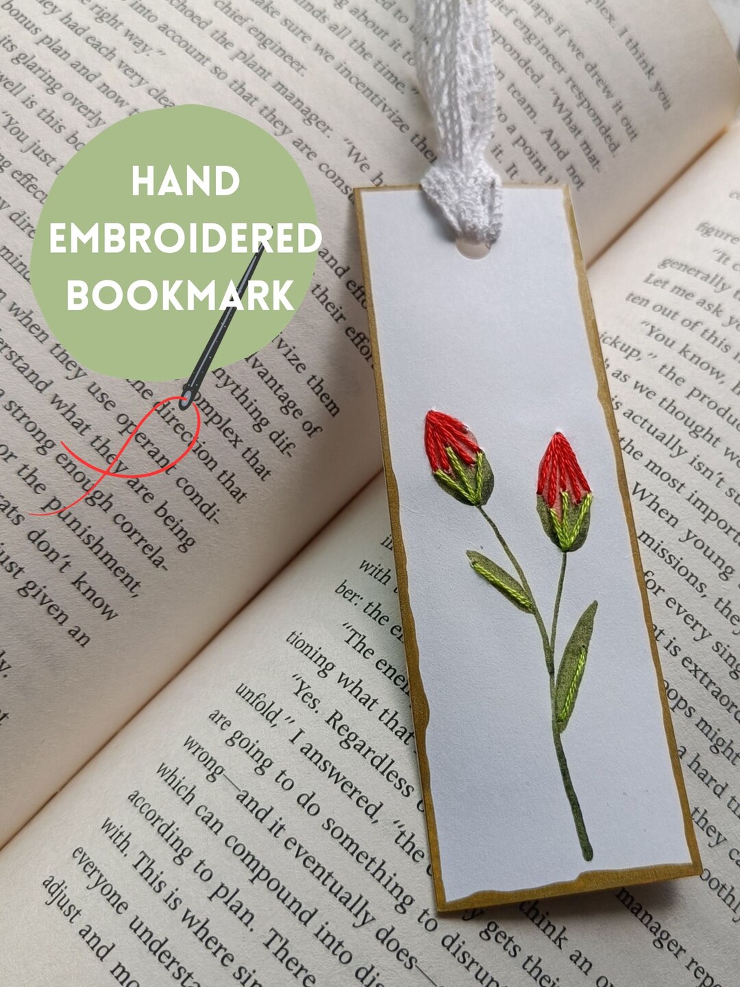 Bookmarks With Flowers and Minimal Hand Embroidery. These Botanical ...