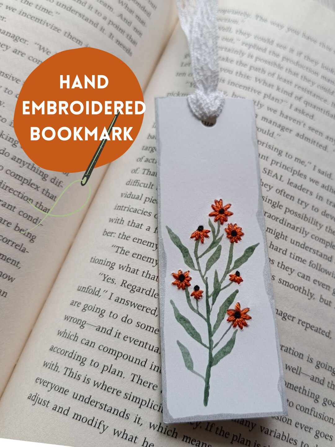 Bookmarks With Flowers and Minimal Hand Embroidery. These Botanical ...