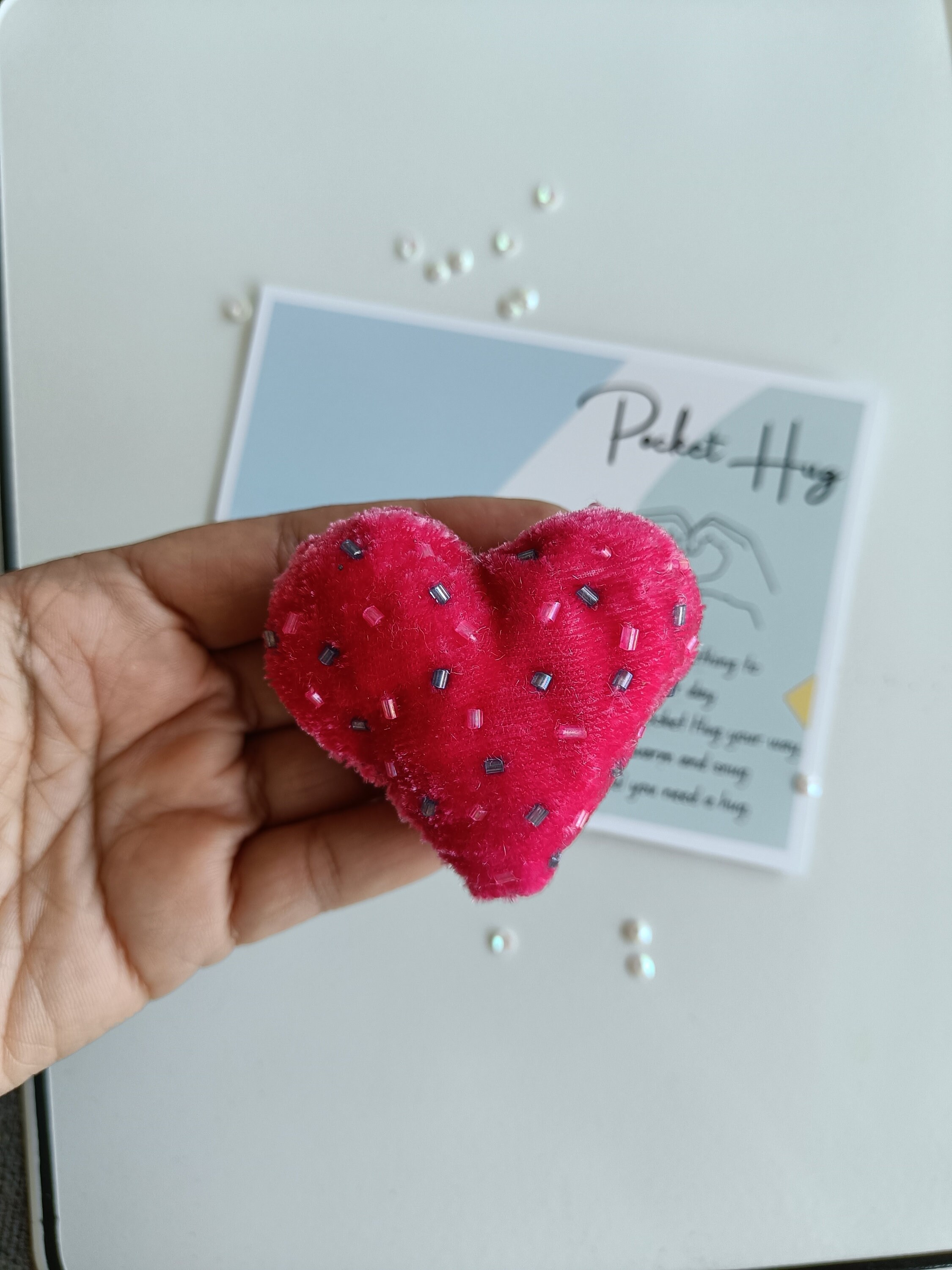Pocket Hug Heart Thoughtful Gift Handmade Hug Special Friend Miss You ...