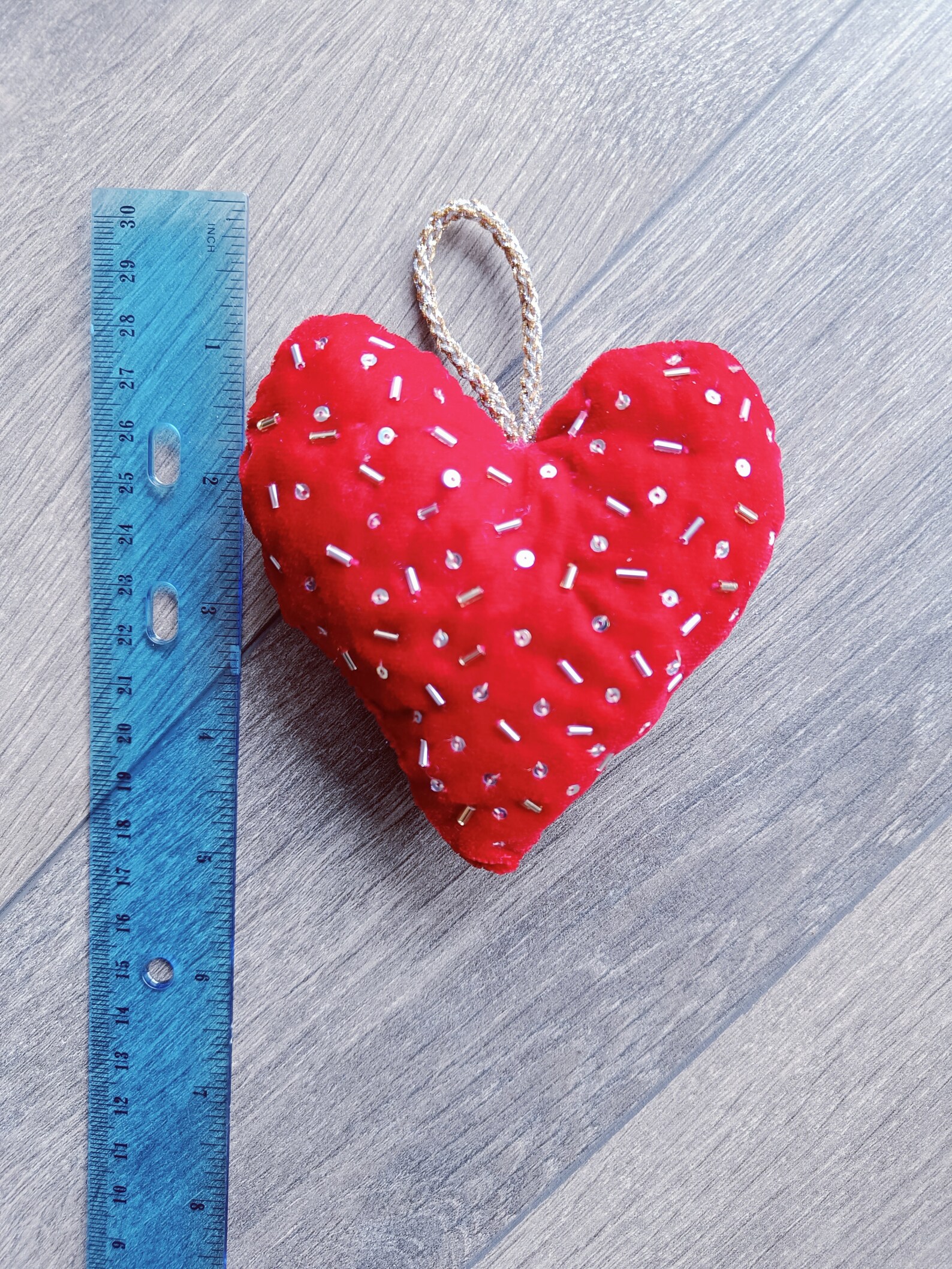 Velvet Valentines Ornament, Heart Ornament, Valentines Day Decor ...