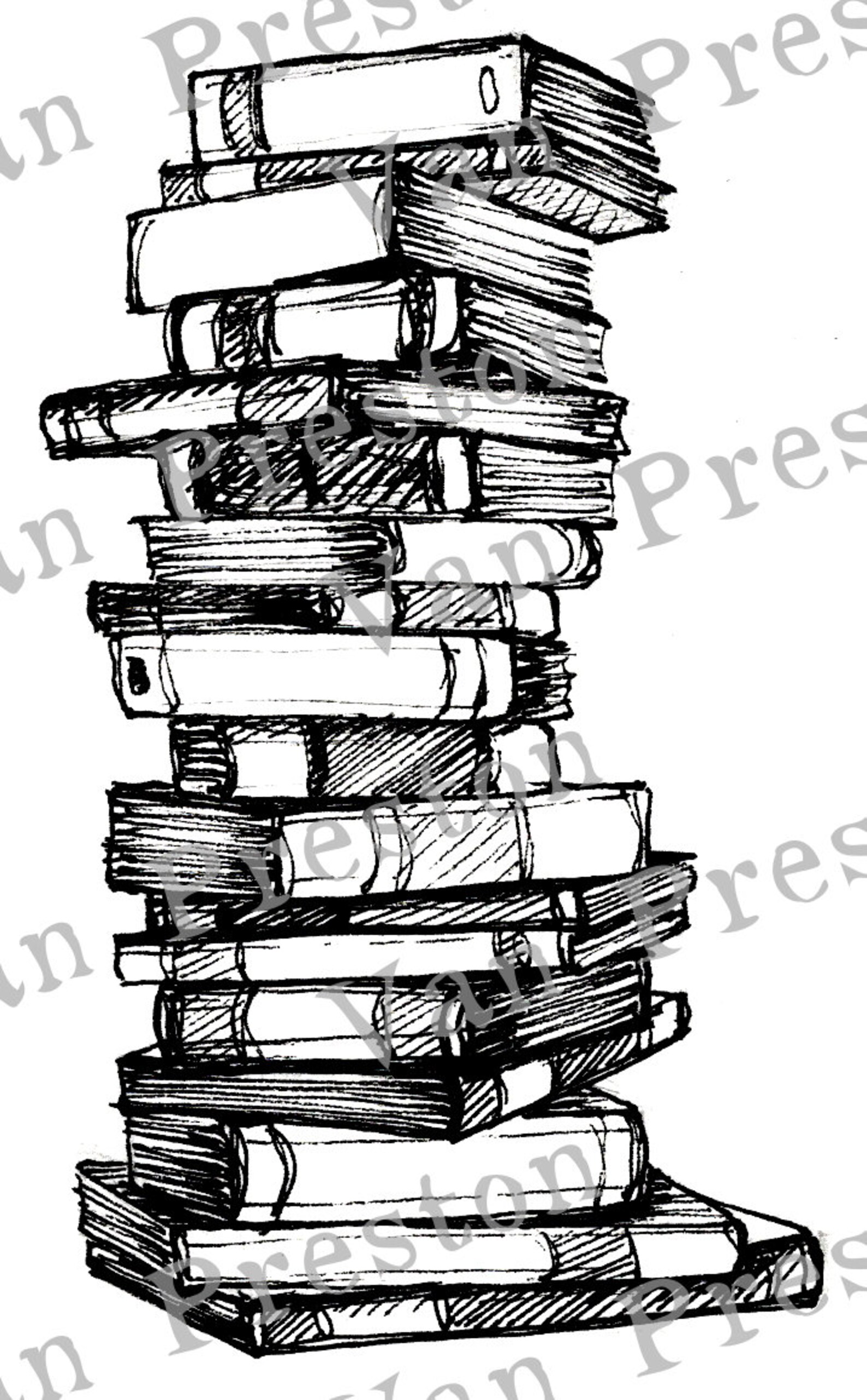 Book Illustrations Pictures of Books Stacks Printable Clipart - Etsy