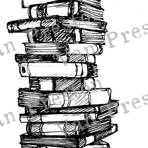 Book Illustrations Pictures of Books Stacks Printable Clipart Digital ...