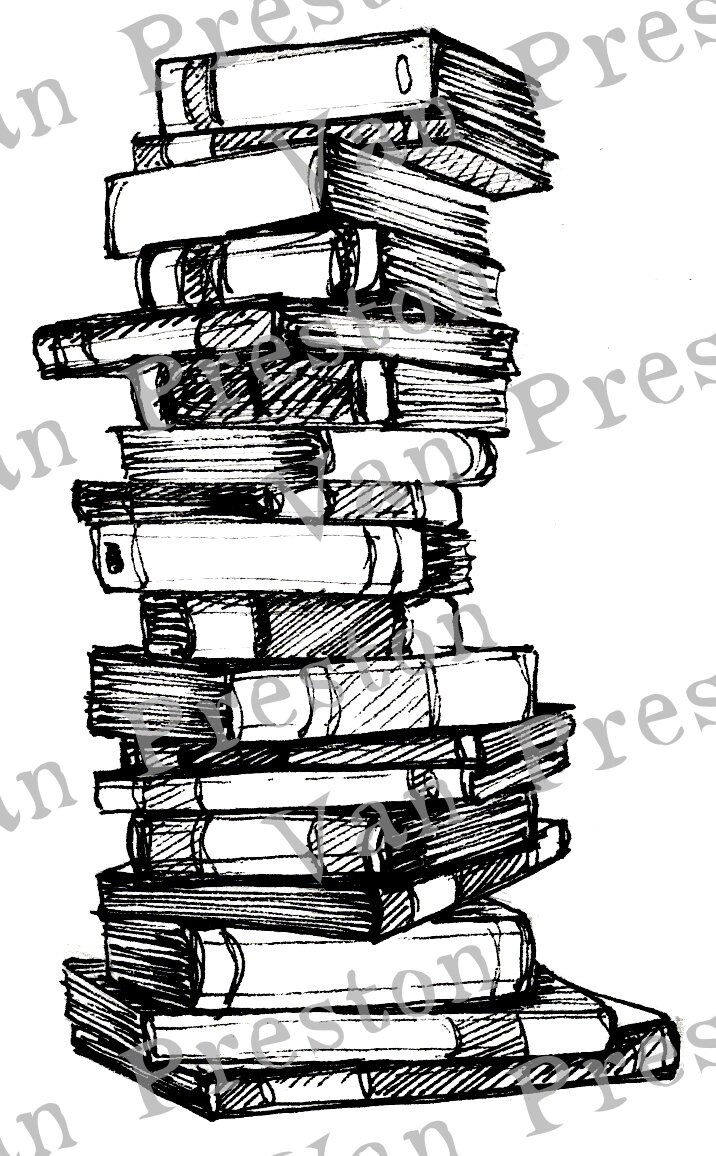 Book Illustrations Pictures of Books Stacks Printable Clipart Digital ...