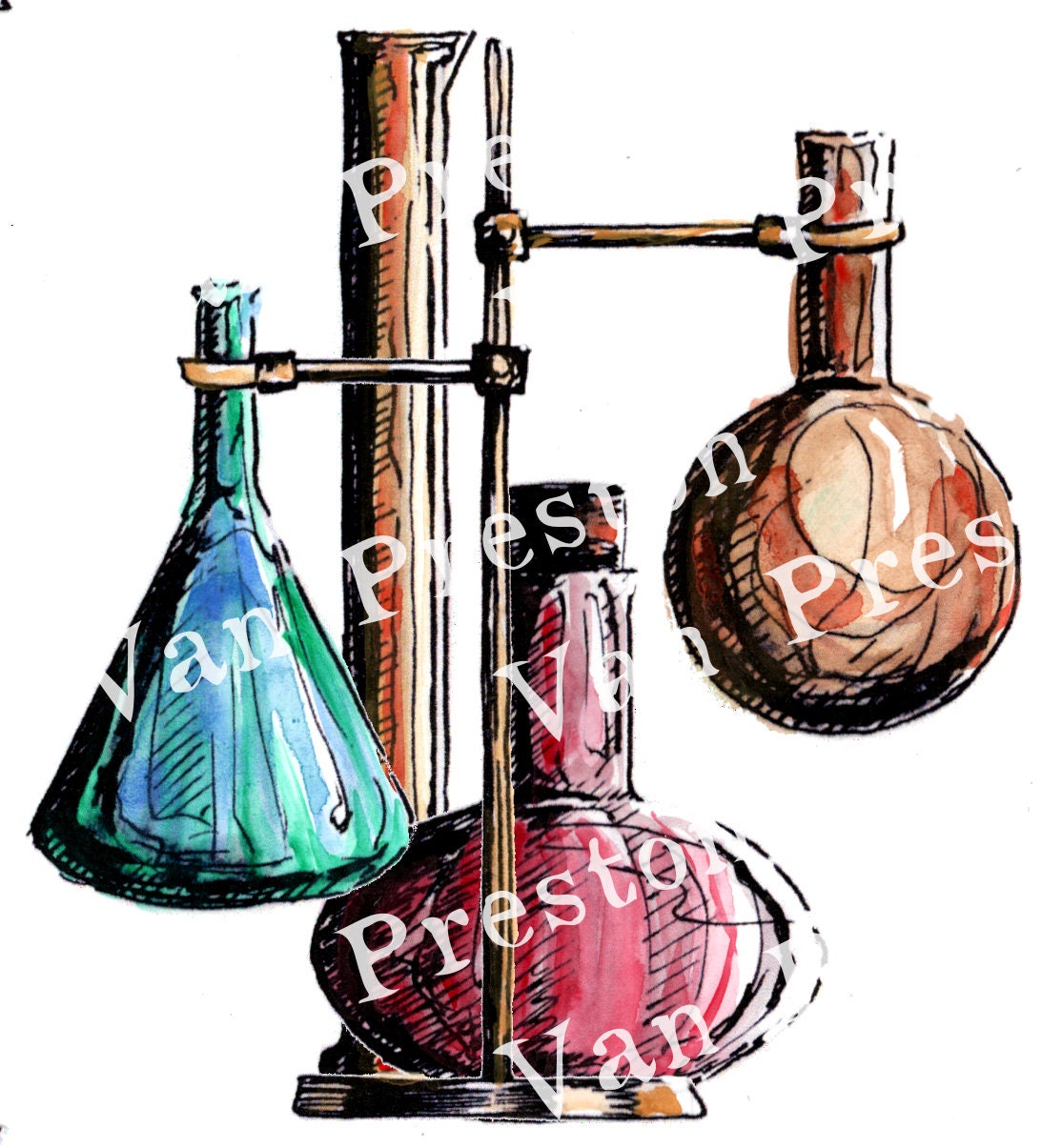 12 Apothecary Illustrations Printable Digital Alchemy Potions Bottles ...