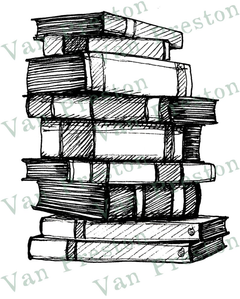 Book Illustrations Pictures of Books Stacks Printable Clipart Digital ...