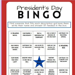 President's Day Themed Bingo for Classroom or Event 100% Customizable ...