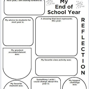 End of School Year Reflection Worksheet 100% Customizable Canva ...