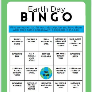 Earth Day Bingo 100% Customizable Canva Template - Etsy