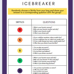 Skittles Icebreaker Activity for Classroom or Team Building 100% ...