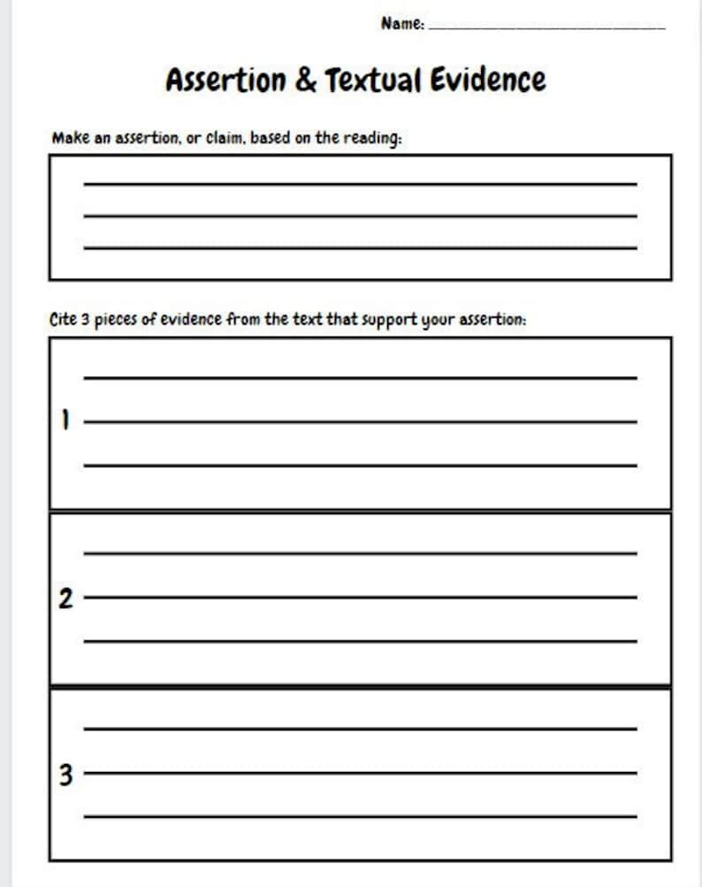 Assertion & Evidence Worksheet 100% Customizable Canva Template - Etsy