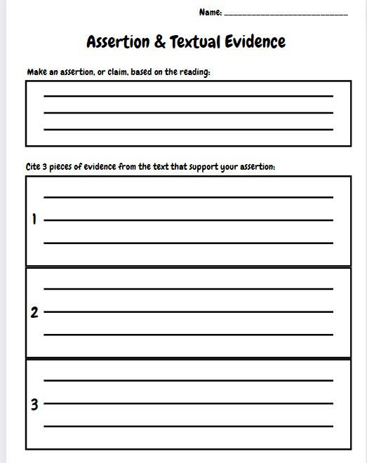 Assertion & Evidence Worksheet 100% Customizable Canva Template - Etsy