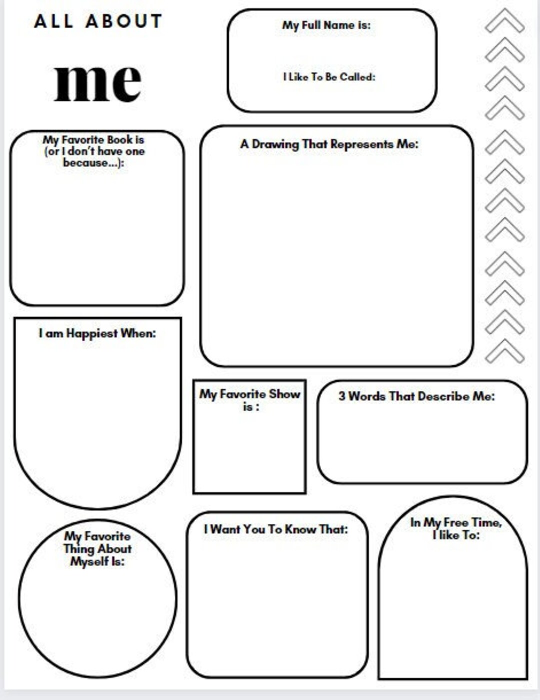 All About Me Activity 100% Customizable Canva Template - Etsy