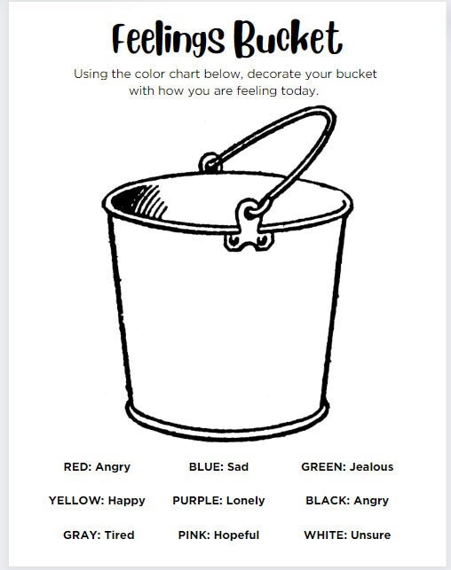 Feelings Bucket Worksheet 100% Customizable Canva Template (social ...