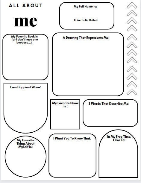 All About Me Activity 100% Customizable Canva Template - Etsy
