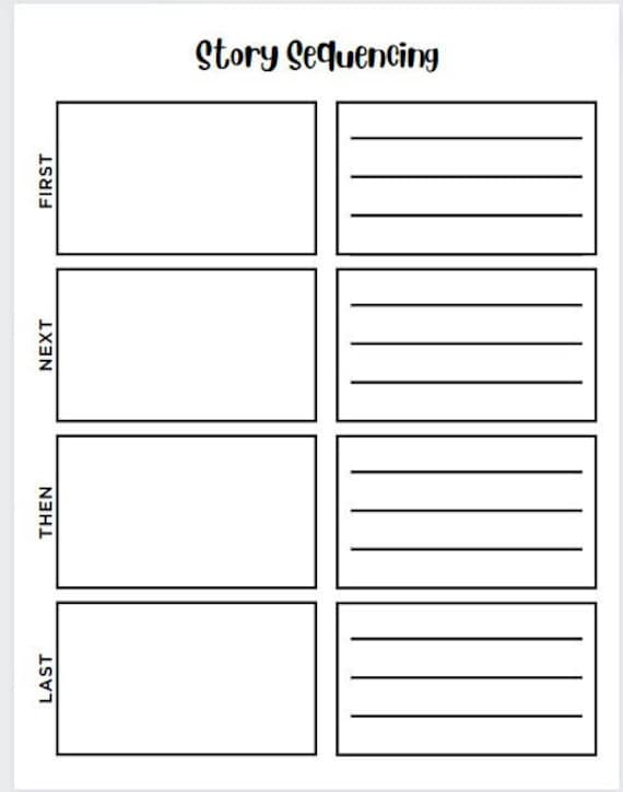 Story Sequence Template Storyboard Templates Sequencing Ideas