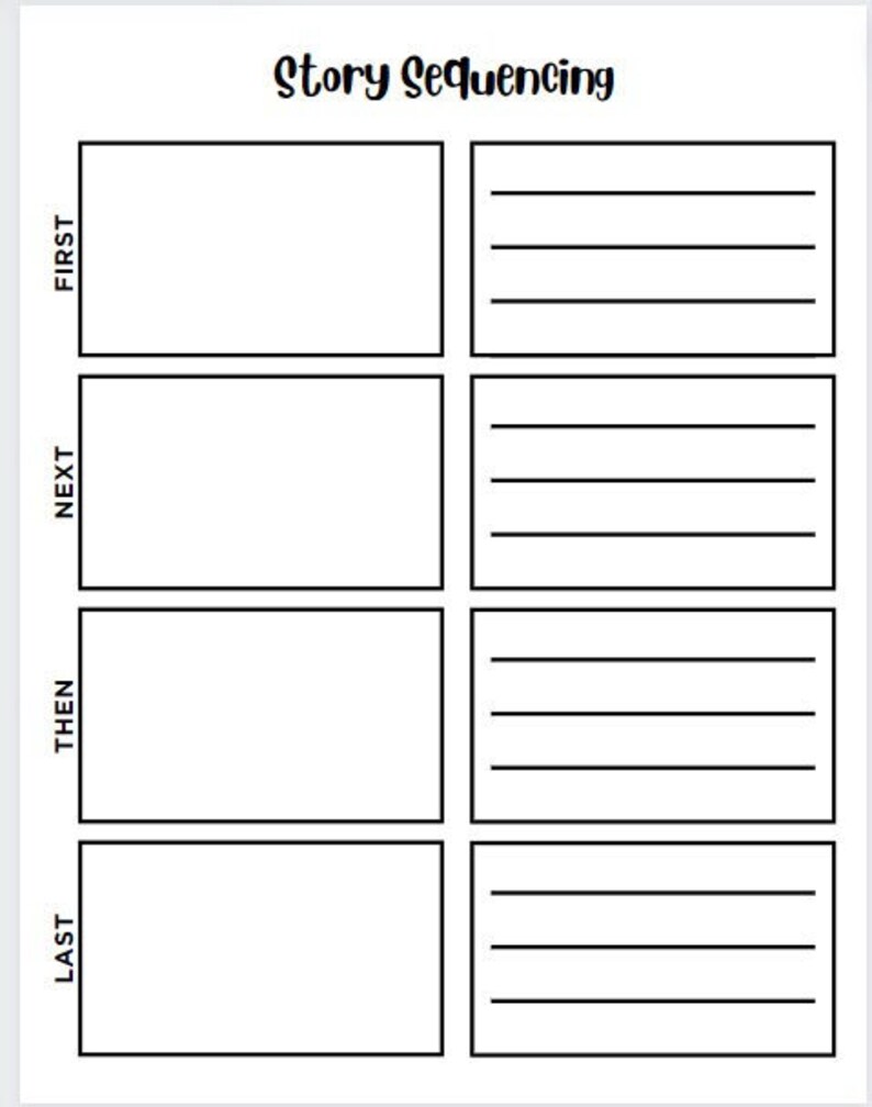 Story Sequencing Worksheet 100% Customizable Canva Template - Etsy