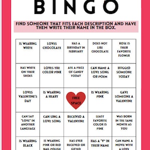 Valentine's Day Themed Bingo for Classroom or Party 100% Customizable ...