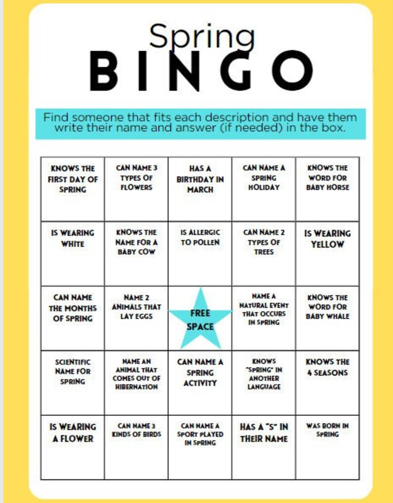 Spring Season Themed Bingo for Classroom or Event 100% Customizable ...