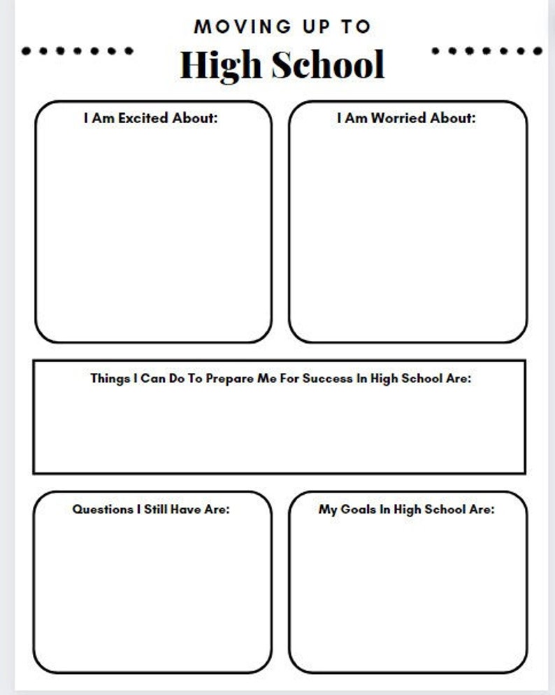 Transition to High School Worksheet 100% Customizable Canva Template - Etsy