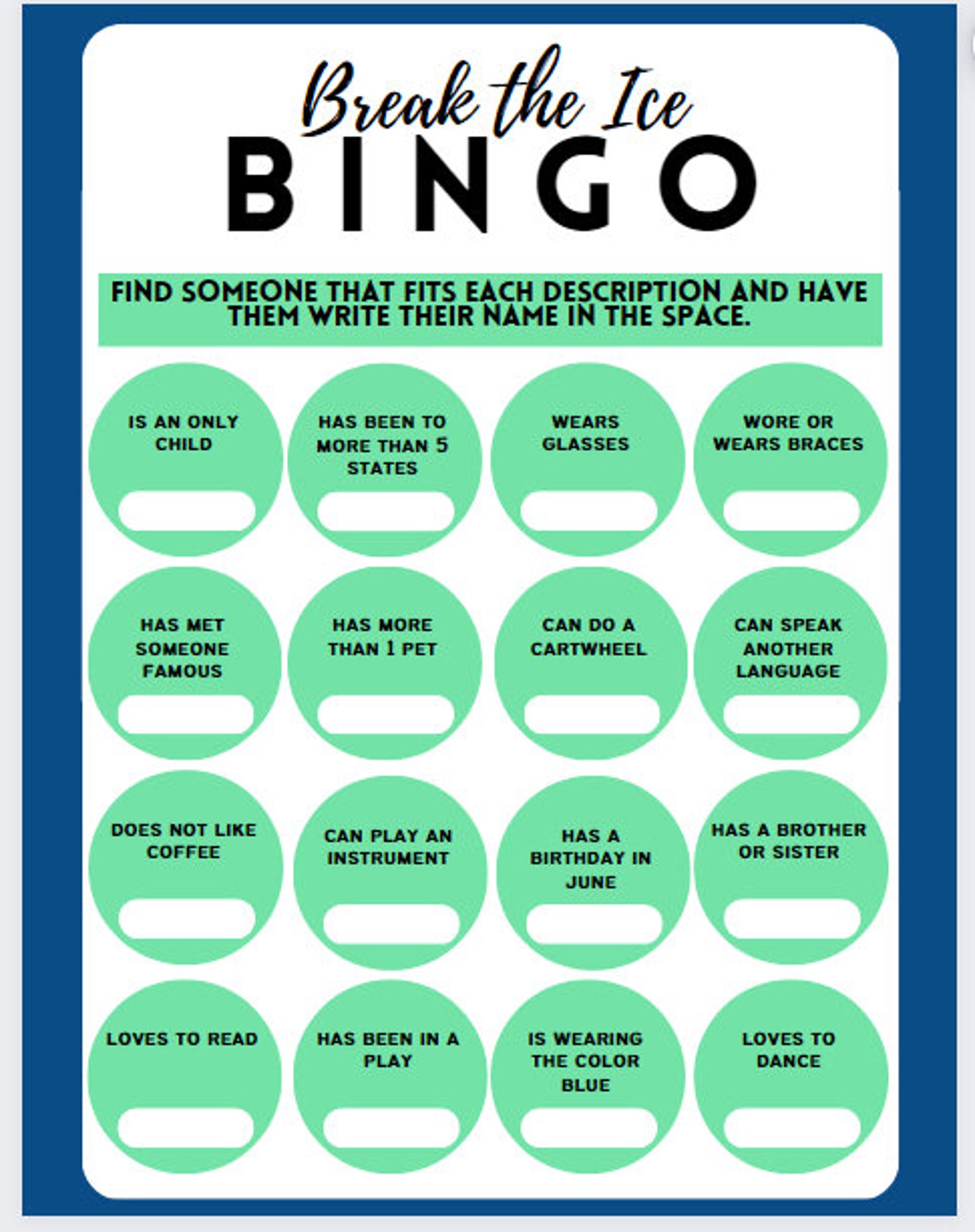 Icebreaker Bingo 100% Customizable Canva Template (3 Cards) for ...