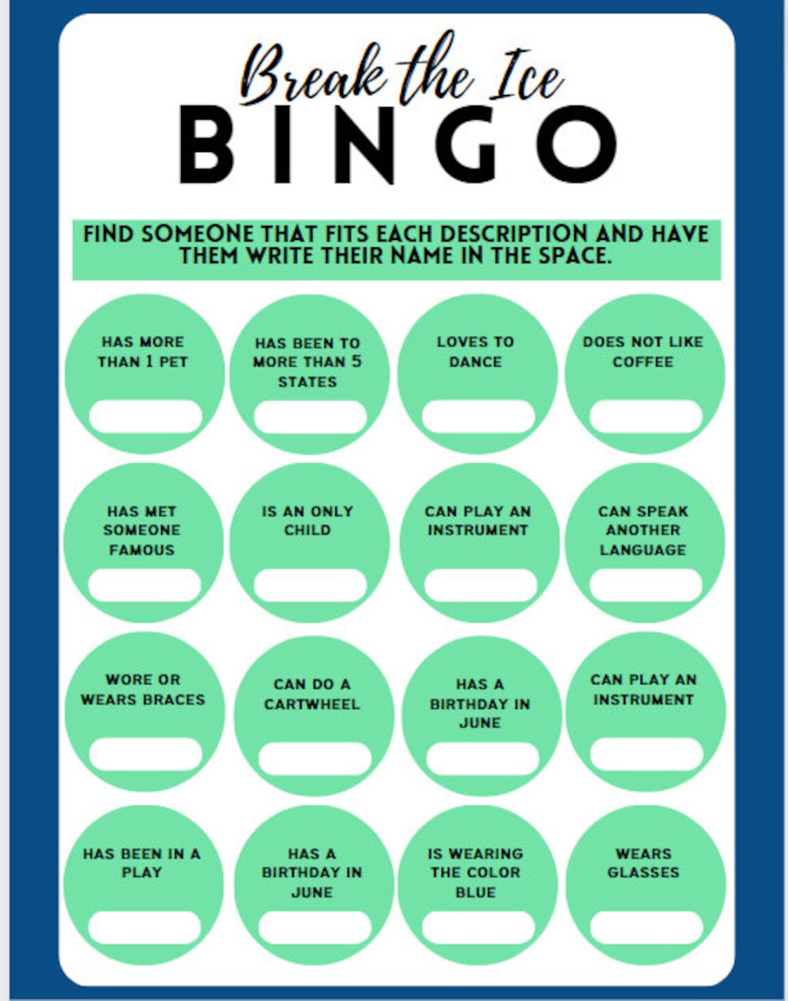 Icebreaker Bingo 100% Customizable Canva Template (3 Cards) for ...