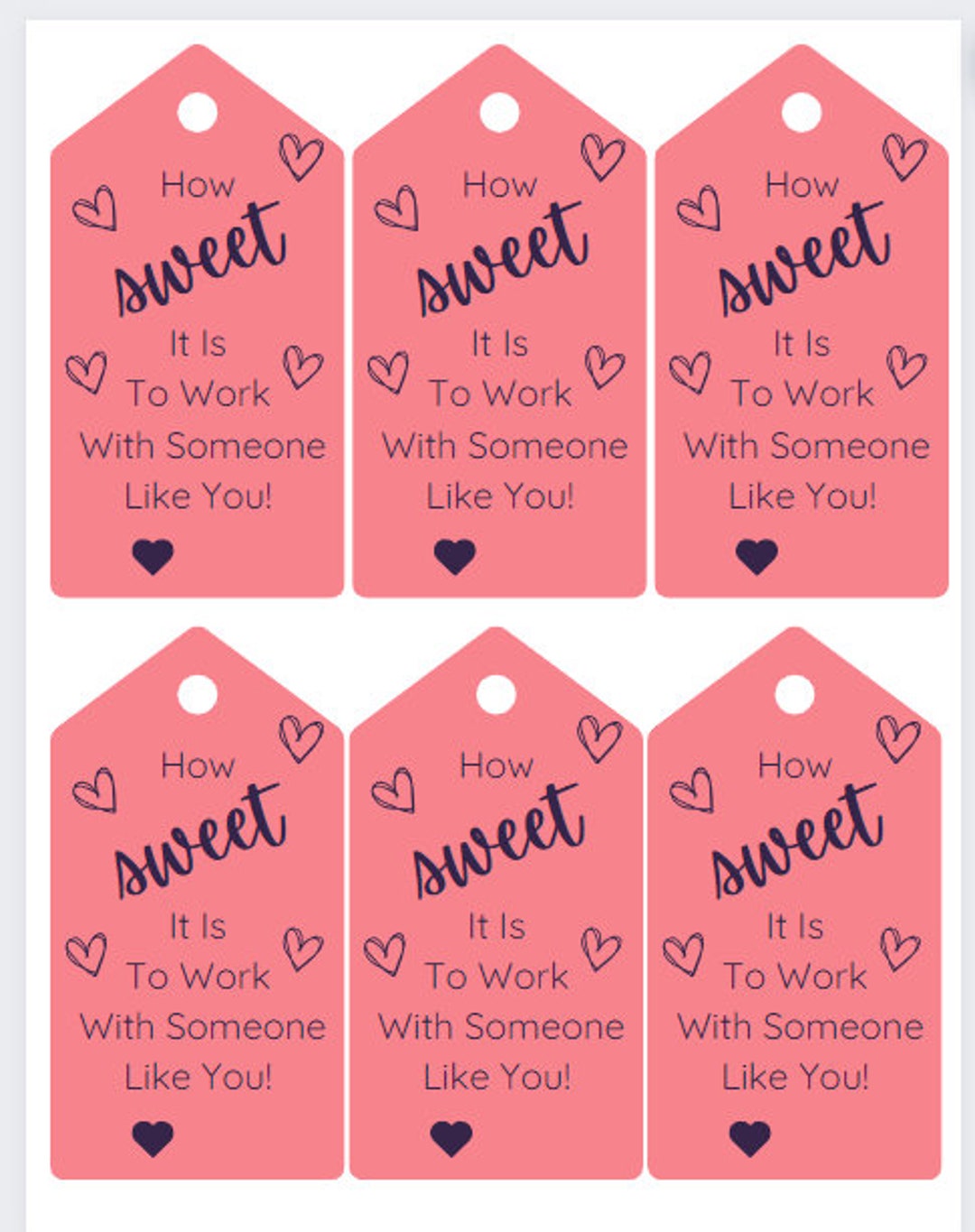 100% Customizable How Sweet It is Valentine Gift Tag - Etsy